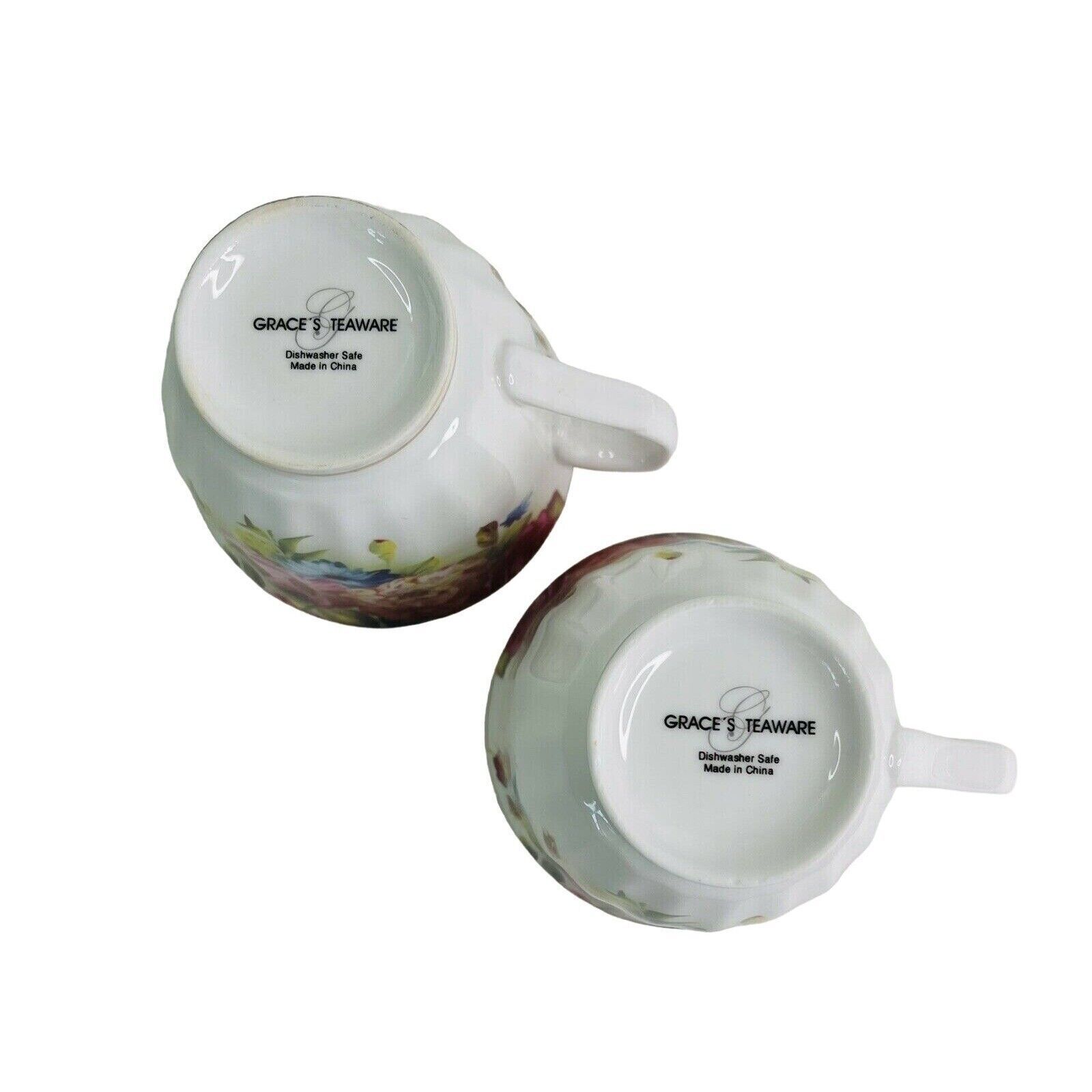 Graceware Grace's Teaware Coffee or Tea Cups Pink and Blue Floral ...