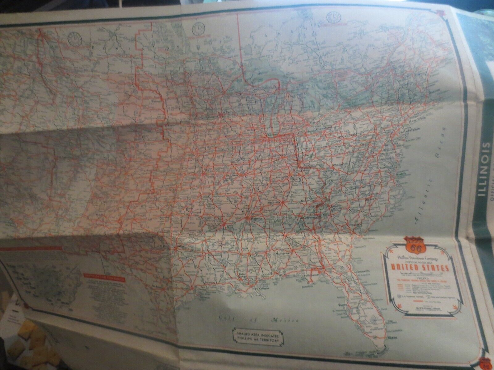 1940 Phillips 66 Illinois Road Map Chicago and 50 similar items