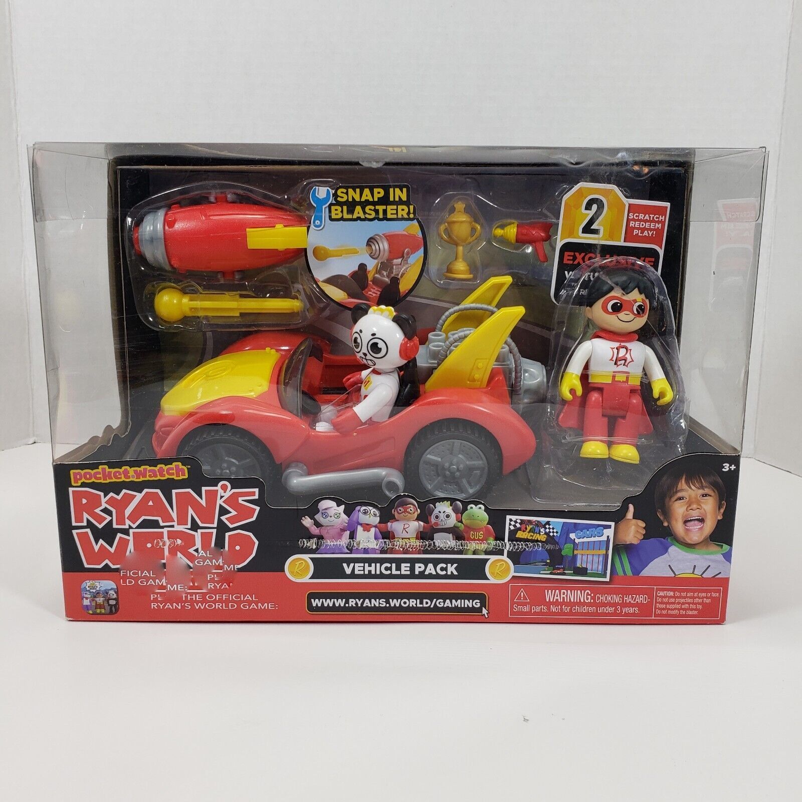 Pocket Watch RYAN'S World VEHICLE Pack RACE CAR with 2 Action Figures ...