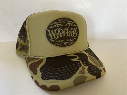 Vintage Waylon Jennings Hat Hunting Trucker Hat snapback Camo Cap ...