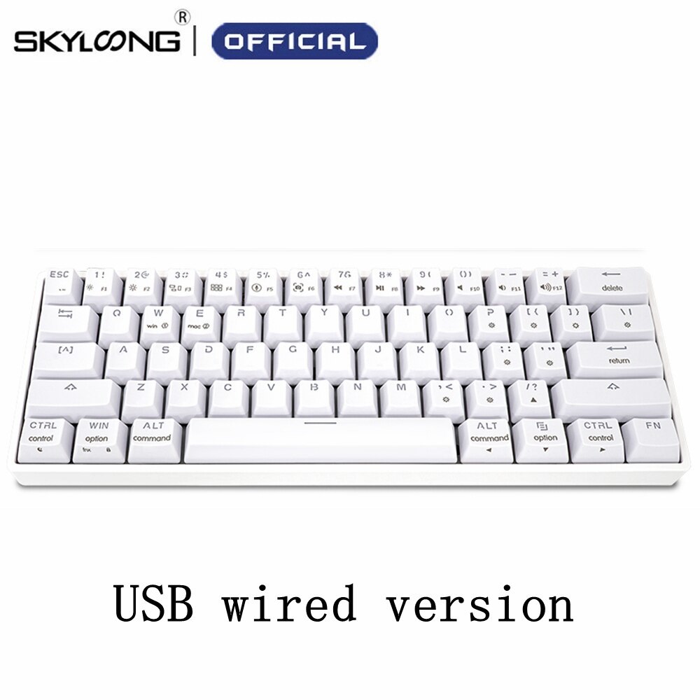 Mini Portable 60% Mechanical Keyboard - SK61 White, Gateron Red ...