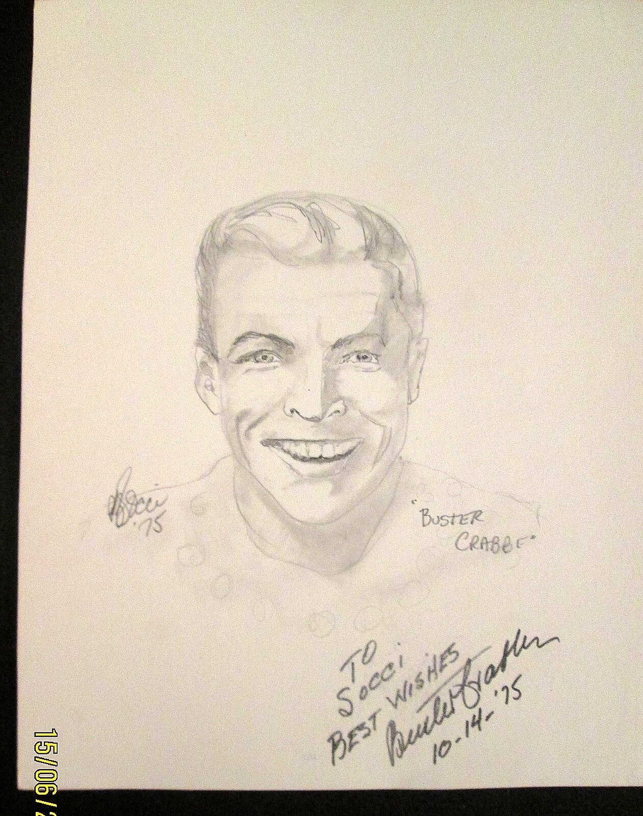 BUSTER CRABBE: ACTOR (FLASH GORDON) AUTOGRAPH ORIG,ART AS FLASH GORDON ...