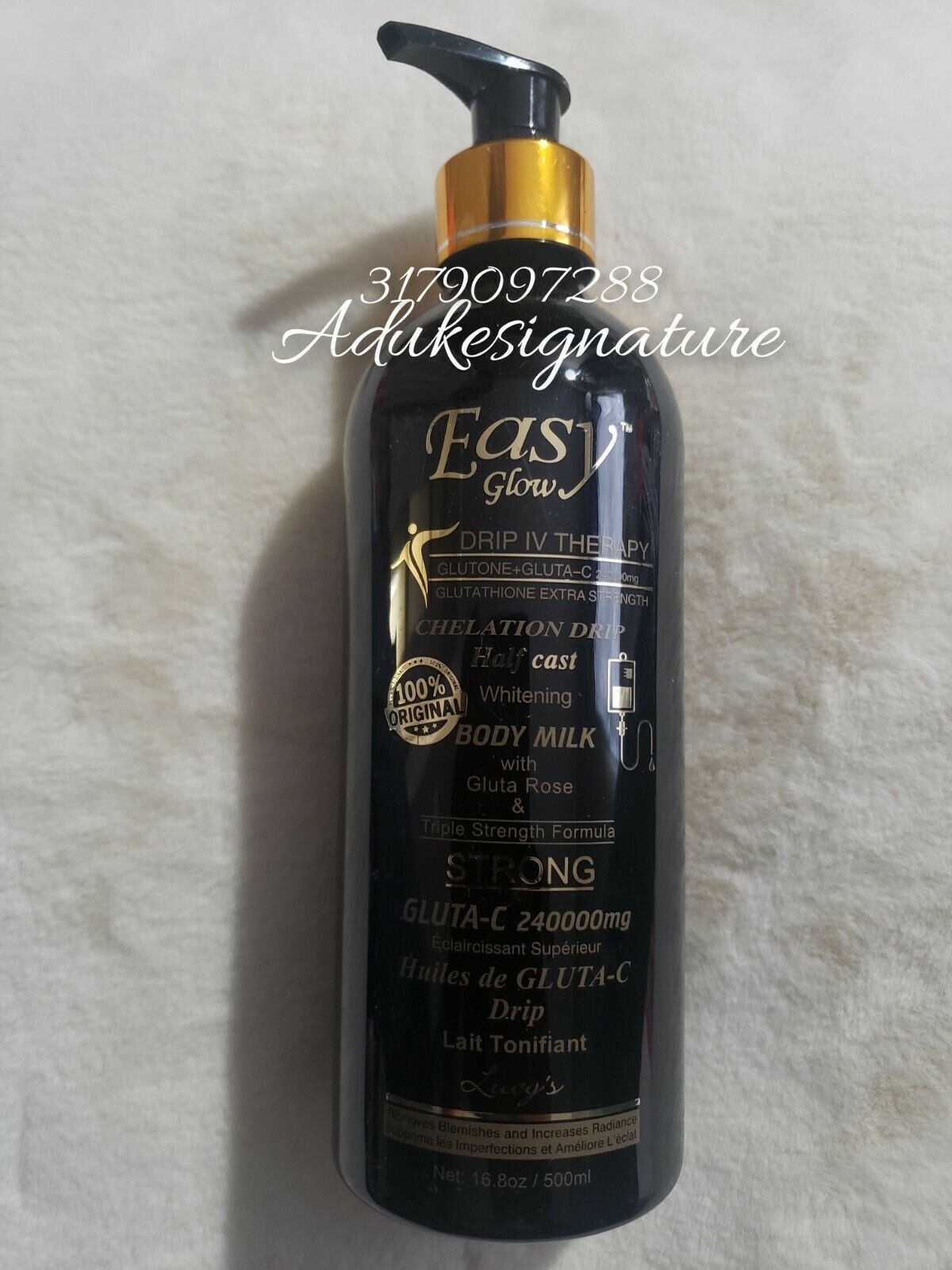 Original Easy Glow glutathione drip half cast Body Milk 500ml ...