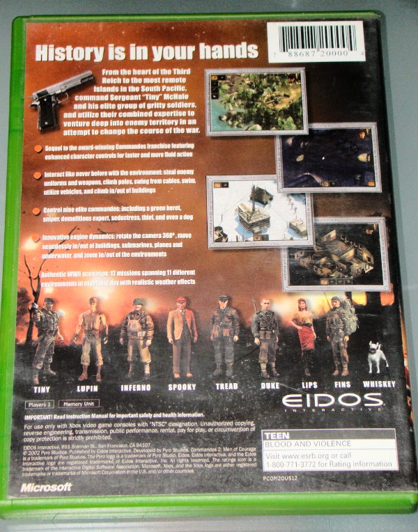 XBOX - COMMANDOS 2 MEN OF COURAGE (Complete with Instructions) - Video ...