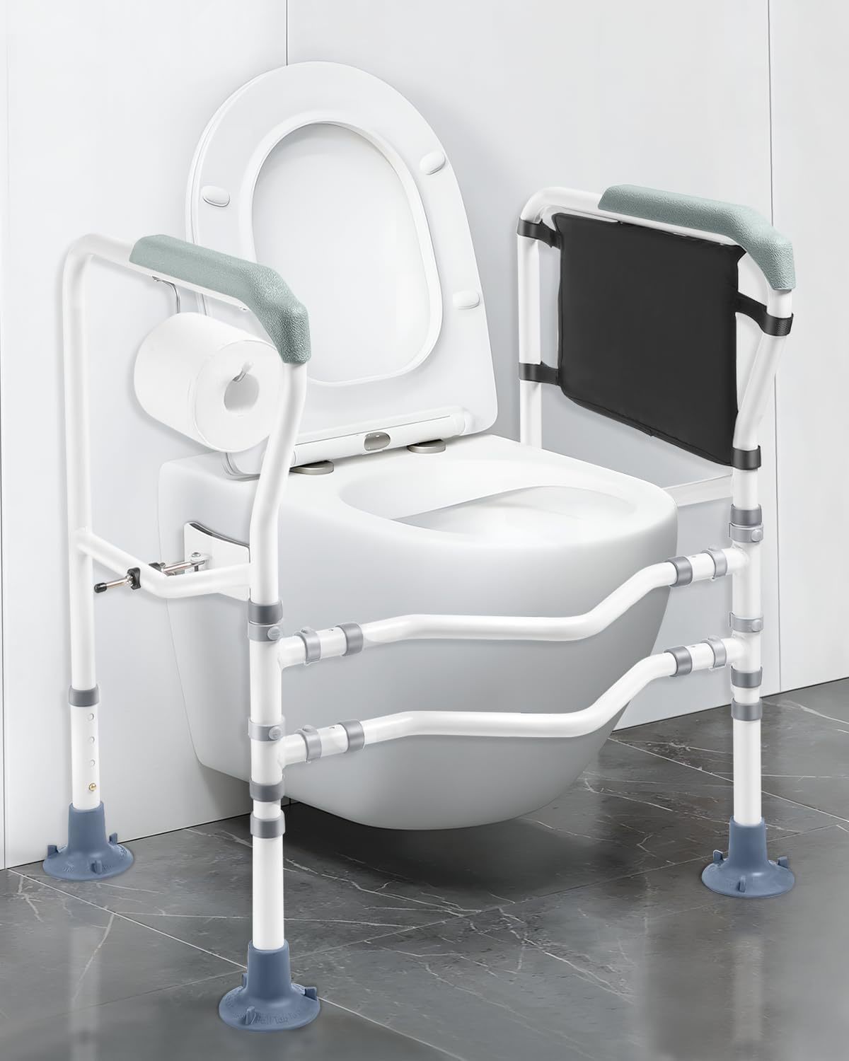 Foldable Toilet Safety Rail, Hybodies Toilet Safety Frame with Handle ...