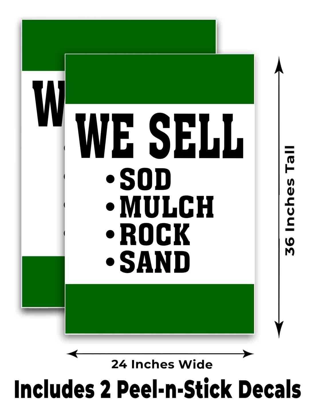 WE SELL SOD MULCH ROCK Signicade 24x36 Aframe Sidewalk Decal Sign ...