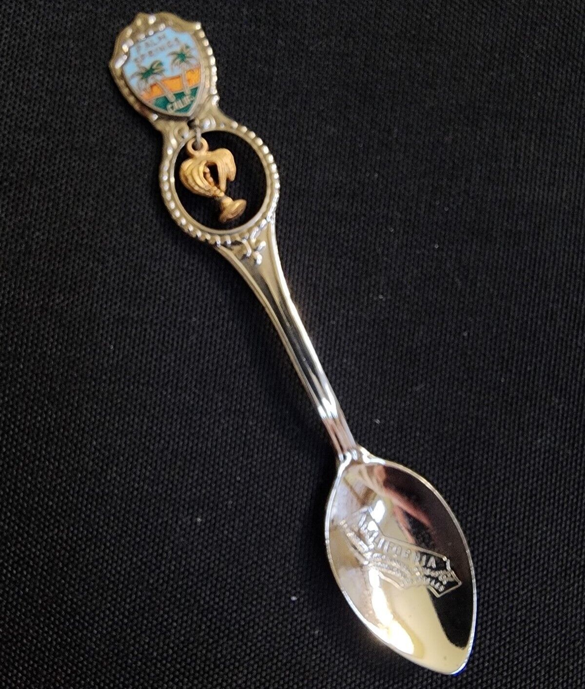 Palm Springs California Collector Souvenir Spoon 4.5 inch with Palm Tree Dangler - Collectible ...