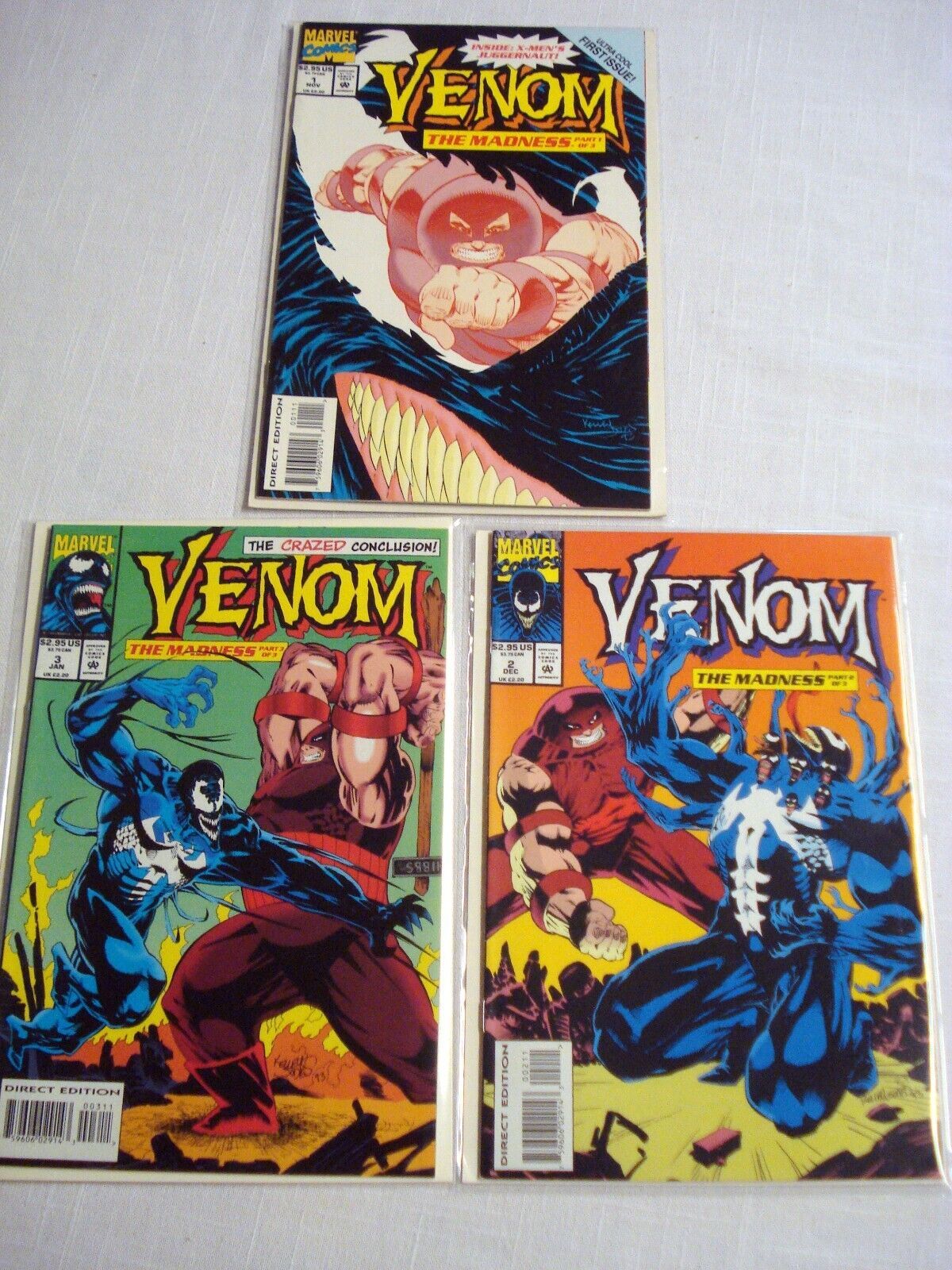 Venom The Madness #1, #2, #3 Complete Series Marvel Comics Juggernaut ...