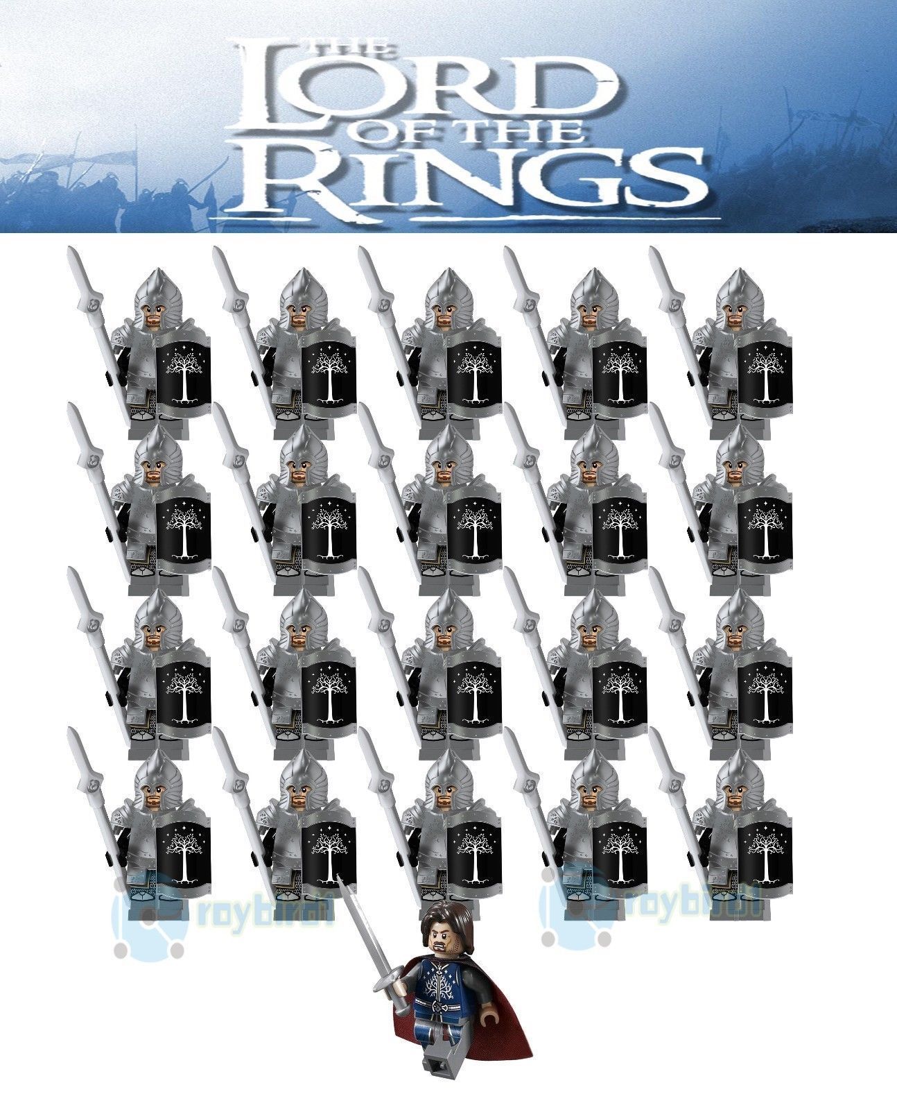 21Pcs The Lord Of The Rings Gondor Soldiers Armor Spear Pikeman ...