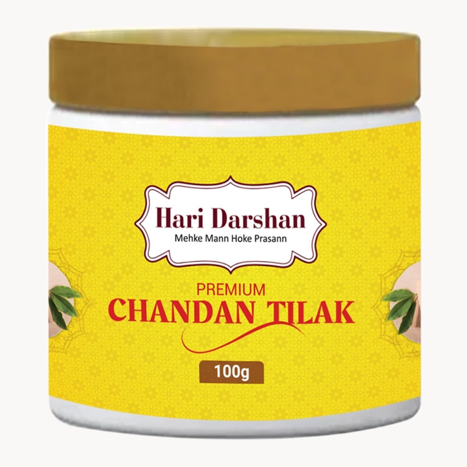 100 Gms Hari Darshan Chandan Tika Tilak Yellow, Pure Sandalwood Wet ...