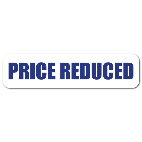 2" x 0.5" Price Reduced, White Background, Roll of 500 Stickers - Blank ...