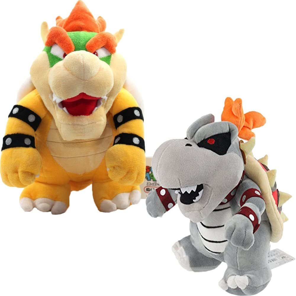 Bowser King and Gray Dry Bone Bowser plush doll set approx 10" 2pcs - Other