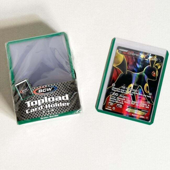 8 packs of 25 (200) BCW 3" x 4" Green Border Topload Standard Sized ...