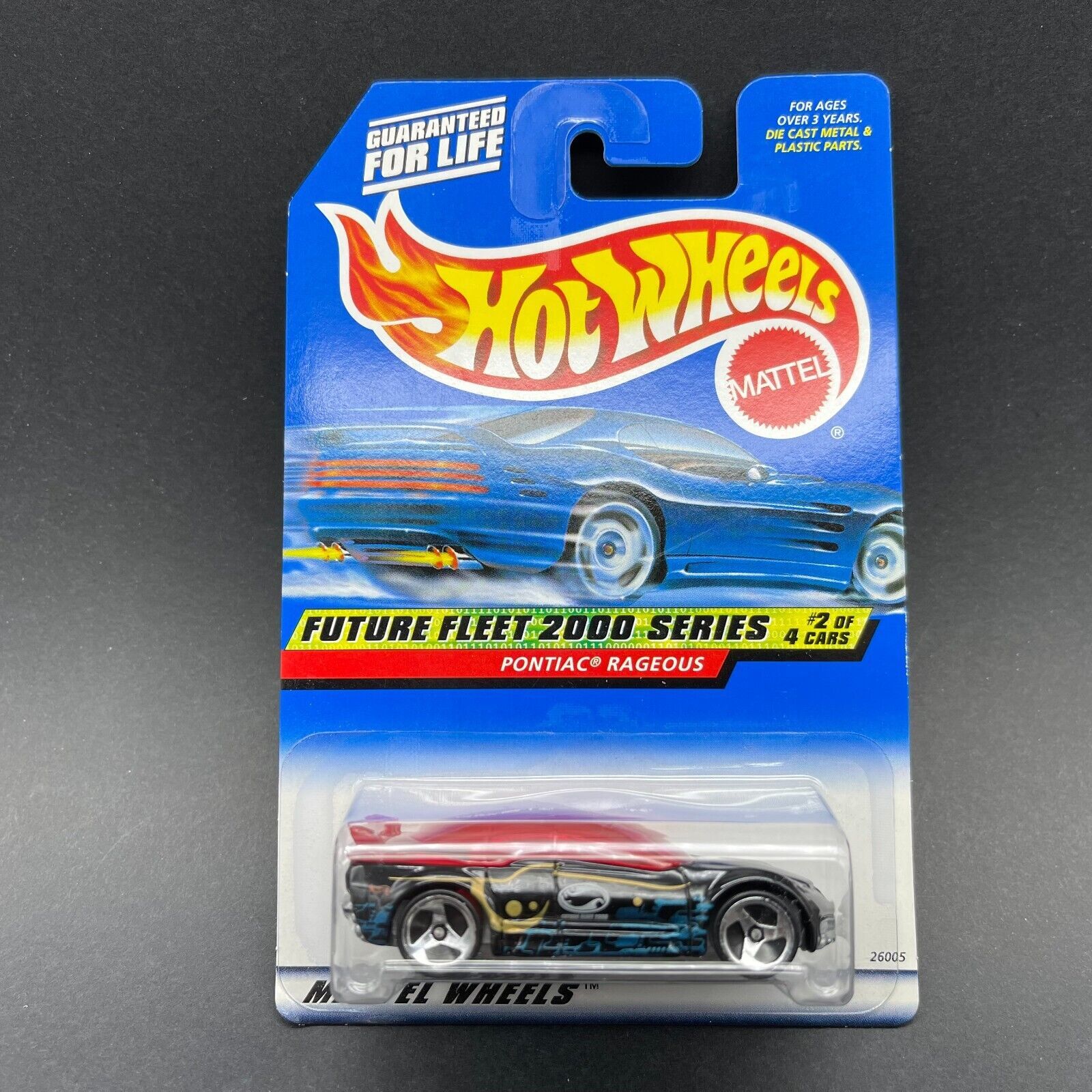Hot Wheels Pontiac Rageous Car Vehicle Black Future Fleet 2000 Diecast ...
