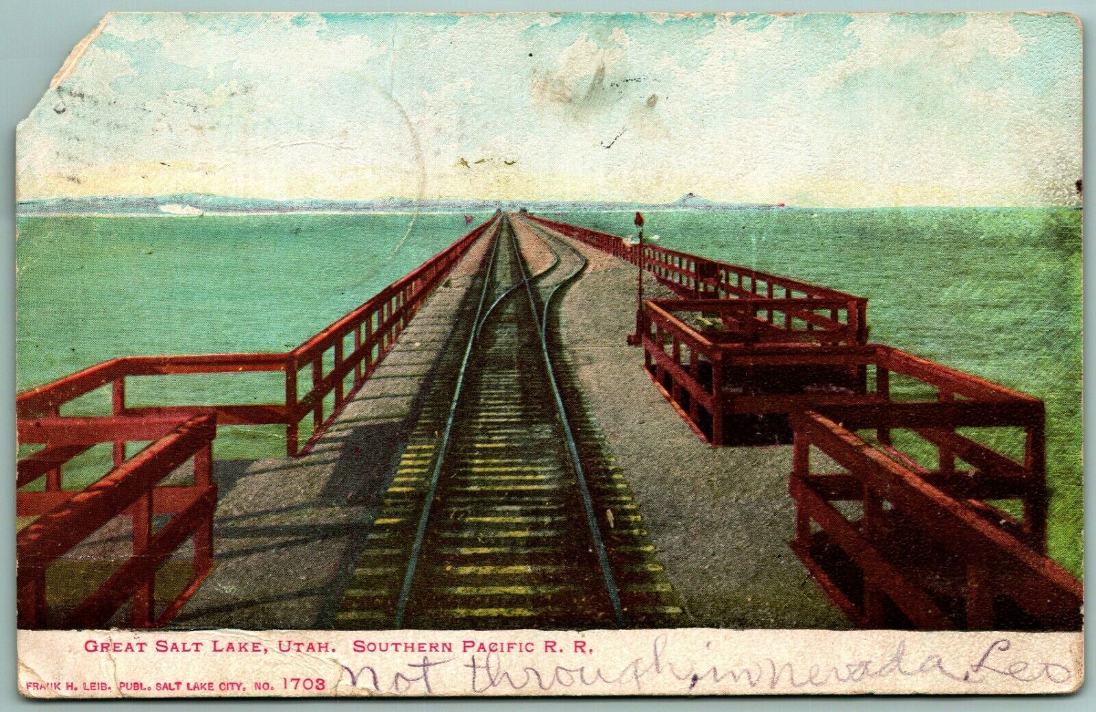 Great Salt Lake Railway Southern Pacific Railroad Utah UT 1906 UDB ...