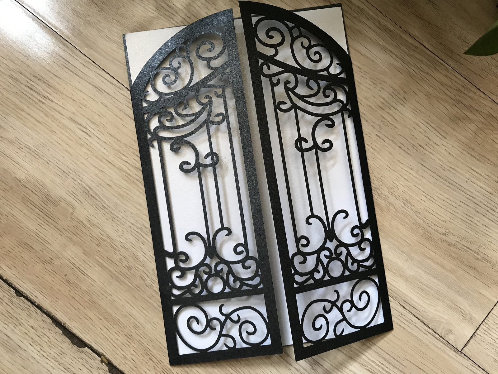 50pcs Gate Laser cut wedding invitations,laser cut invitation cards ...