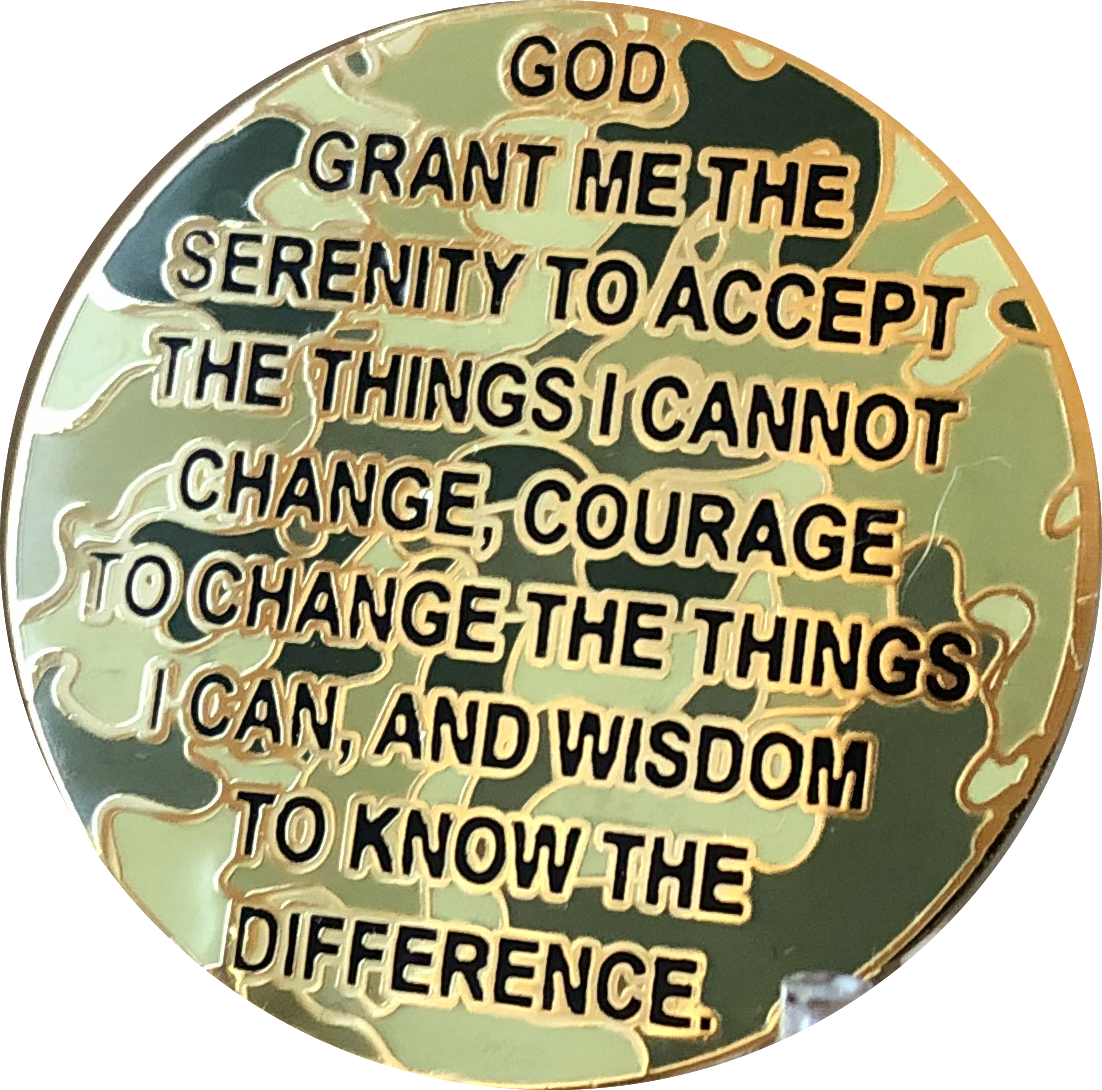 6 Year AA Medallion Reflex Camo Gold Plated Sobriety Chip Camouflage ...