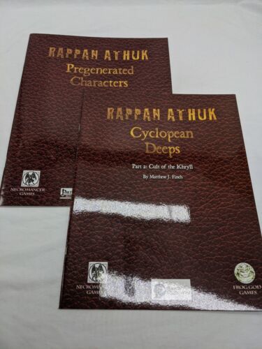 Lot Of (2) Rappan Athuk RPG Pregenerated Characters Cyclopean Deeps ...