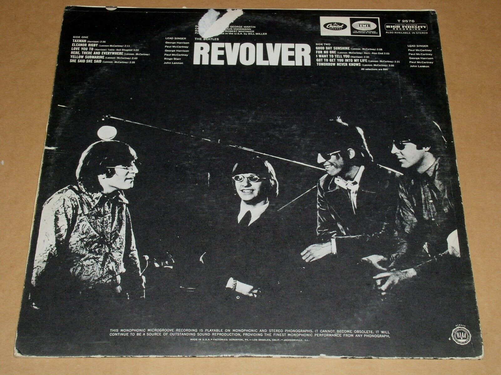 The Beatles Revolver Record Album Vinyl Vintage Capitol Label MONO ...