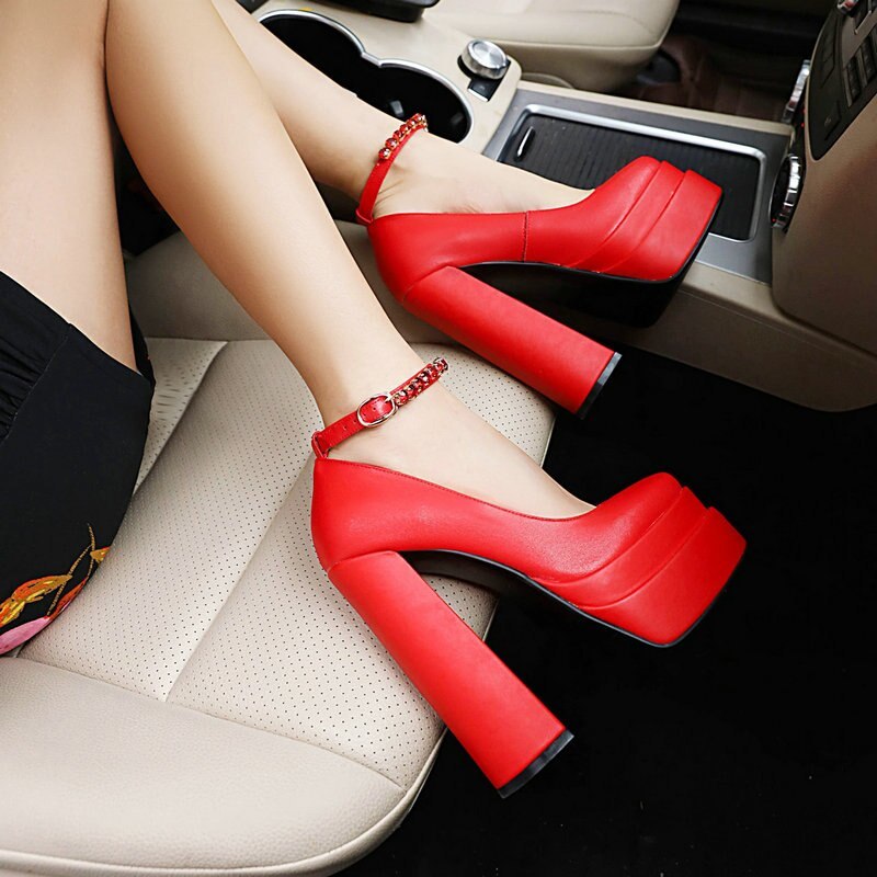 Black Sliver Red Women's Shoes Sexy Super High Heels Ladies Square Toe ...