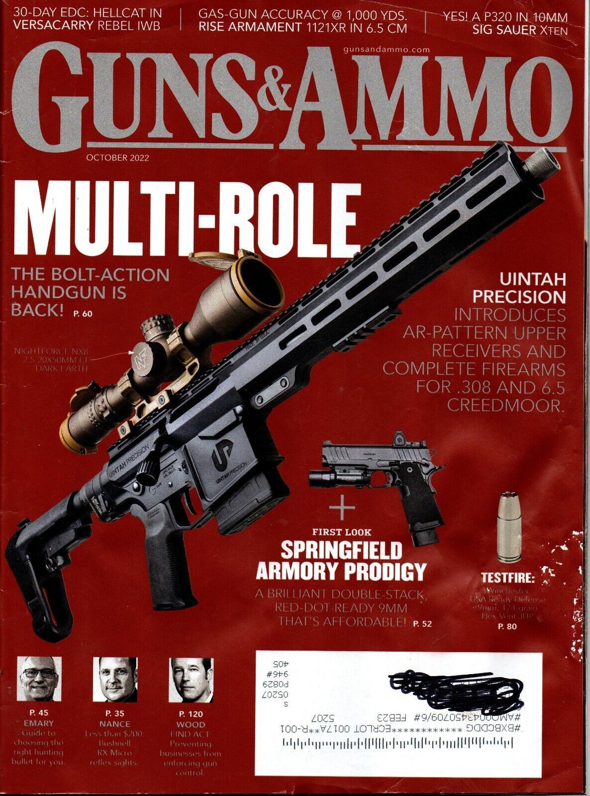 Guns & Ammo Magazine October 2022 Multi-role the Bolt Action Handgun is ...