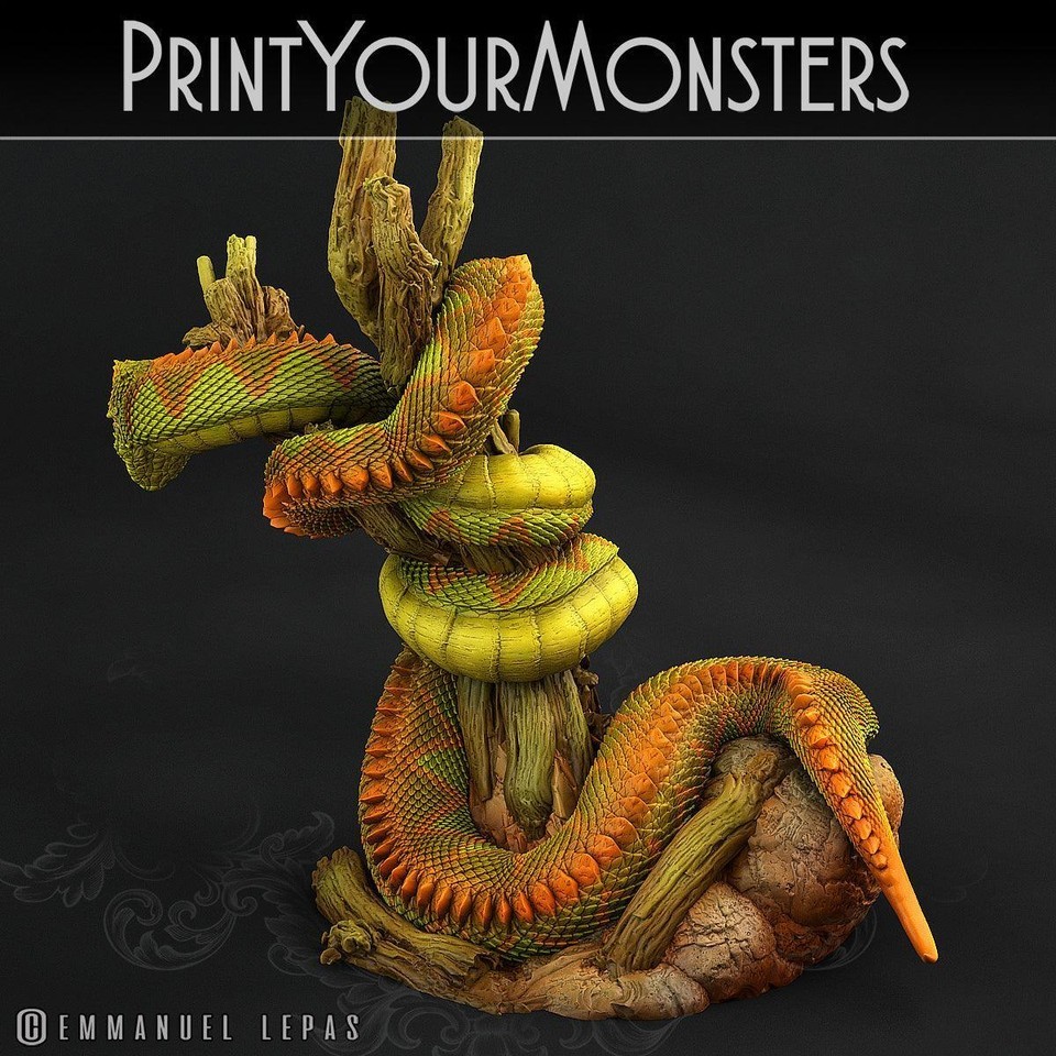3D Printed Print Your Monsters Legendary Rattlesnake Total Serpents ...