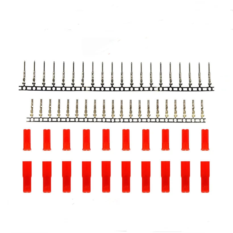 10 Pairs 2.54mm JST 2 Pin Female Male Red Plug Housing Crimp Pin ...