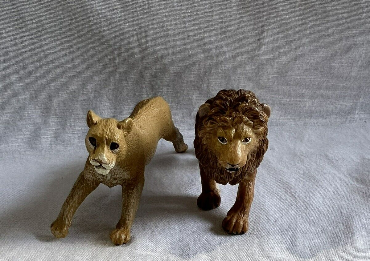 Schleich Lion Family 2006 Lion 1997 Lioness wild animal figures Retired ...