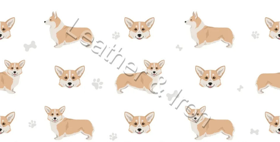 New Corgi Light Brown and White Dog Pattern Vinyl Checkbook Cover - ID ...
