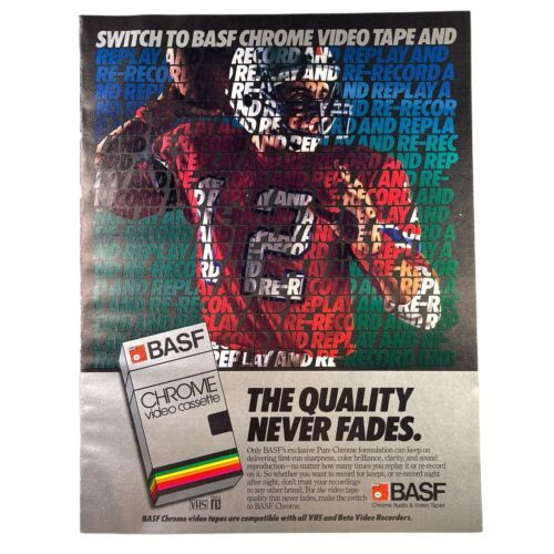 BASF Chrome Video Cassette Vintage 1983 80s Print Ad VHS Beta VCR ...