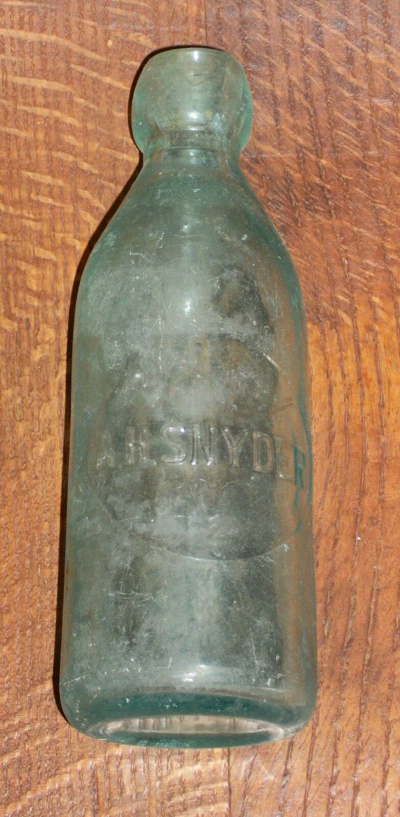 OLD GLASS BOTTLE 1870s ICCo IGCo AH SNYDER LIQUOR BITTER BEER BLOB TOP ...