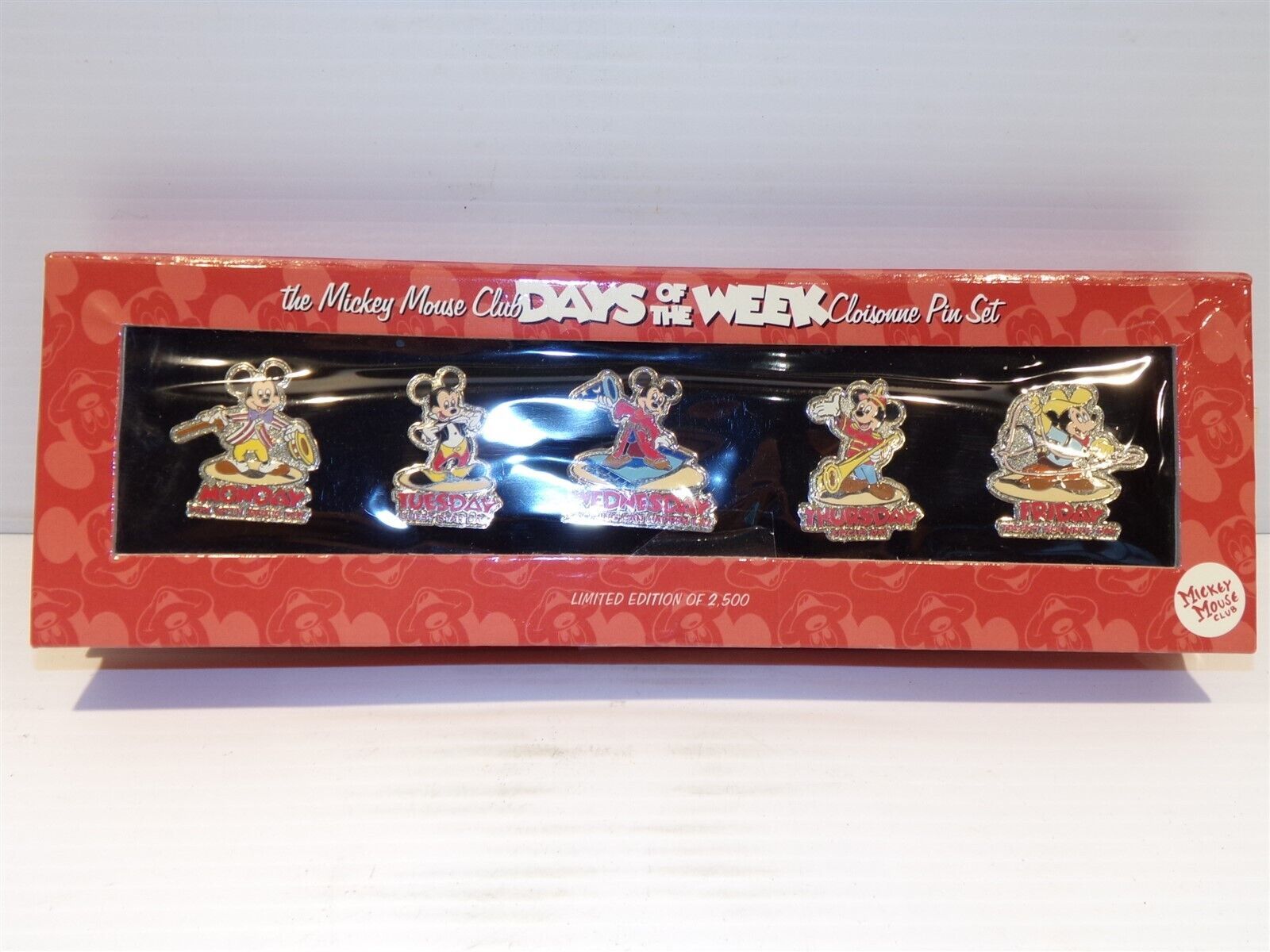 Mickey Mouse Club Days of the Week Cloisonne Pin Set Limited Edition of ...