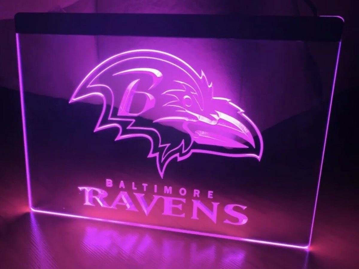 Baltimore Ravens LED Neon Sign Hang Signs Wall Home Decor, Room, Craft ...
