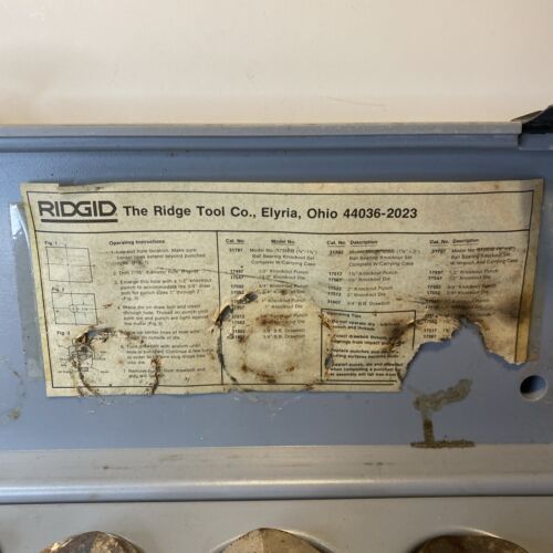 RIDGID R739BB Ball Bearing Knockout Punch Set With Wrench In Case 1/2 ...