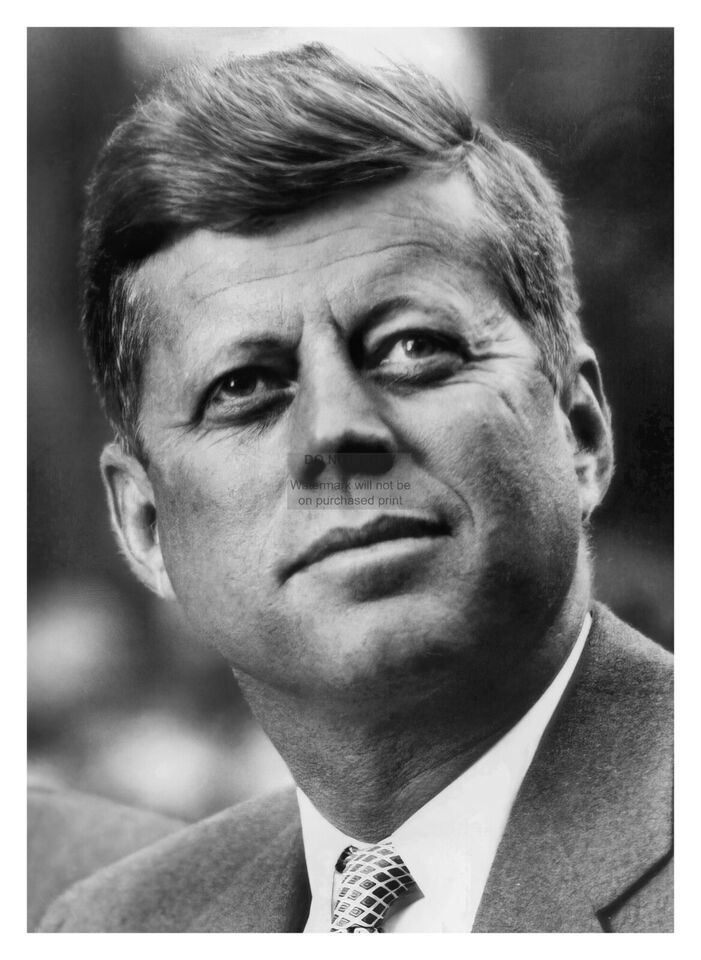 PRESIDENT JOHN F. KENNEDY JFK PORTRAIT BLACK & WHITE 5X7 PHOTOGRAPH ...