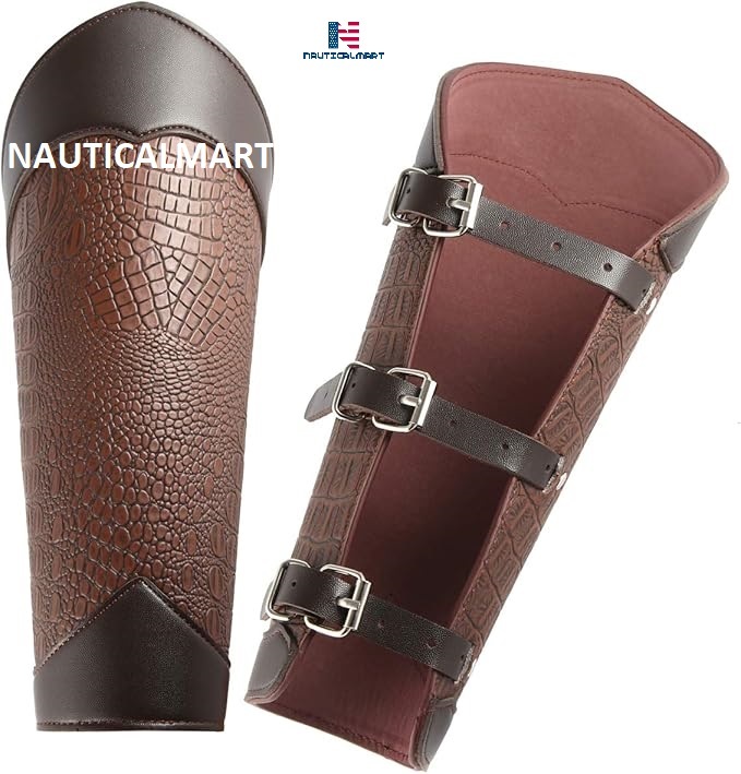 Leather Gauntlet Wristband Medieval Arm Armor Viking Arm Guards Bracers ...