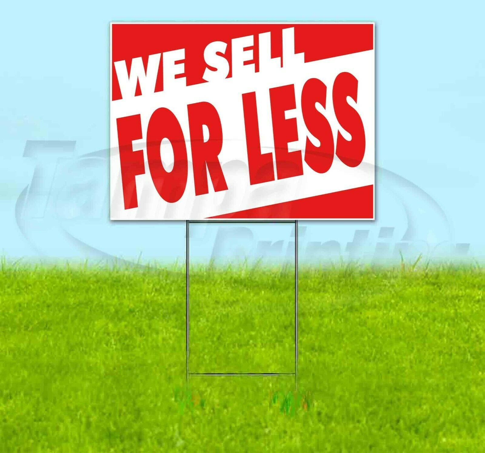 WE SELL FOR LESS 18x24 Yard Sign Corrugated Plastic Bandit Lawn USA ...