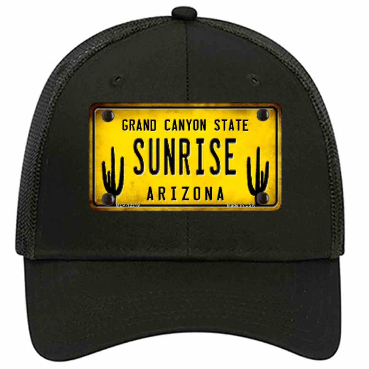 Arizona Sunrise Novelty Black Mesh License Plate Hat - Hats