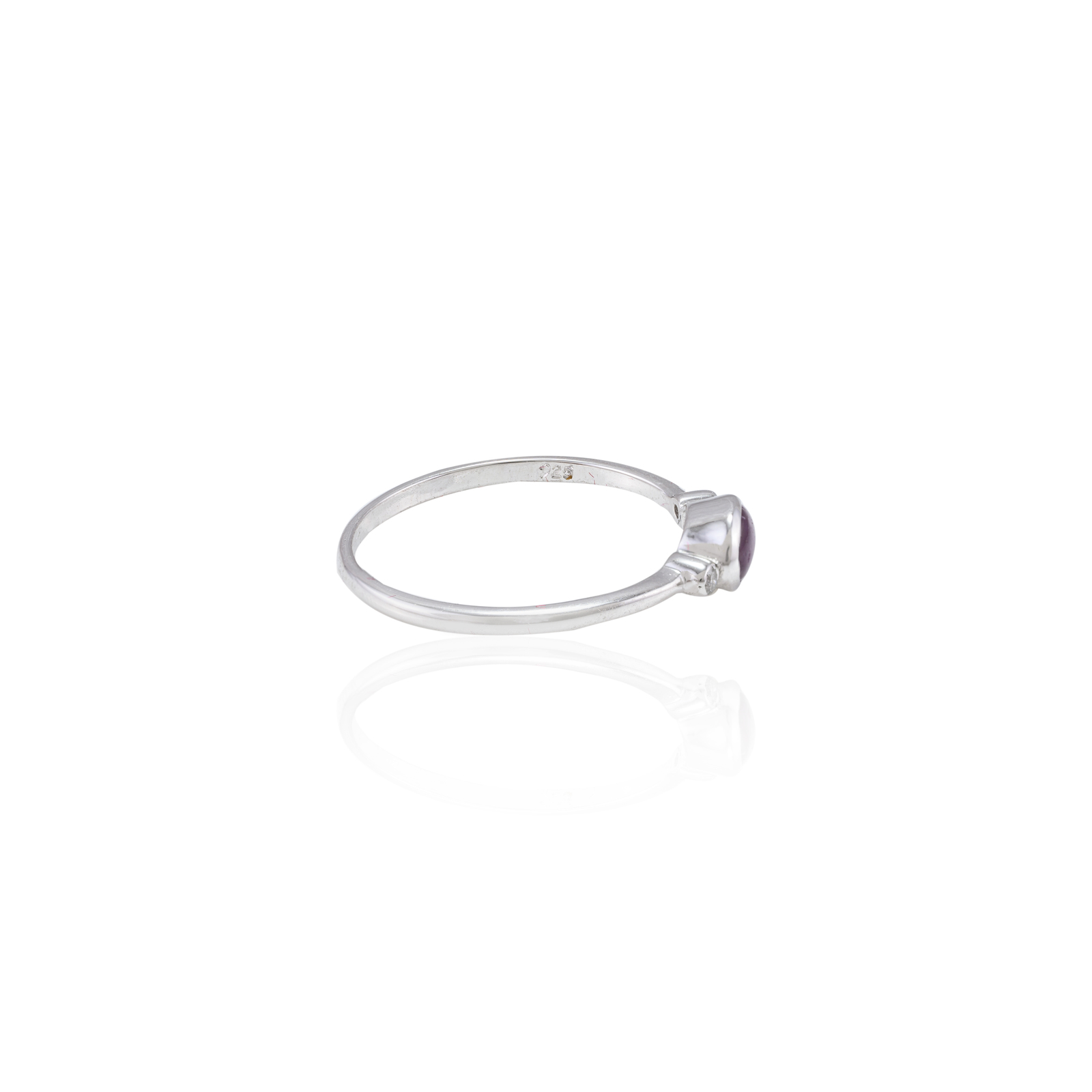 Ruby Star Diamond Gemstone Sterling Silver Ring Three Stone Promise Ring For Her - Rings
