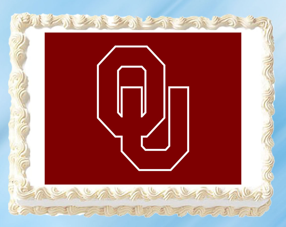 Oklahoma Sooners Edible Image Topper Cupcake Cake Frosting 1/4 Sheet 8. ...