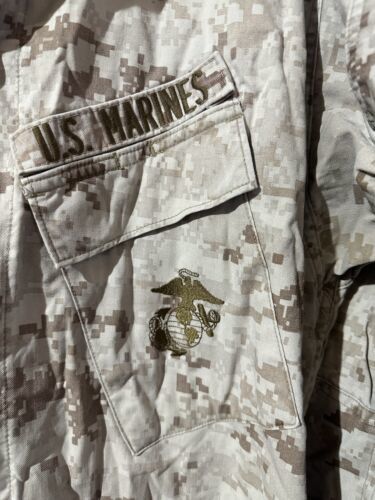 US Marine Corps USMC Desert MARPAT Digital Camo Jacket Med Long NAMED ...