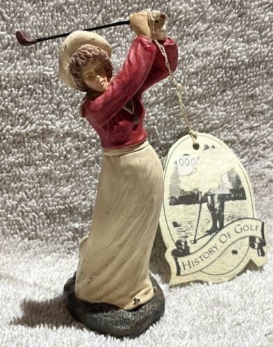 Vintage Marka Gallery Female Golfer Hand Painted 1997 History Of Golf ...
