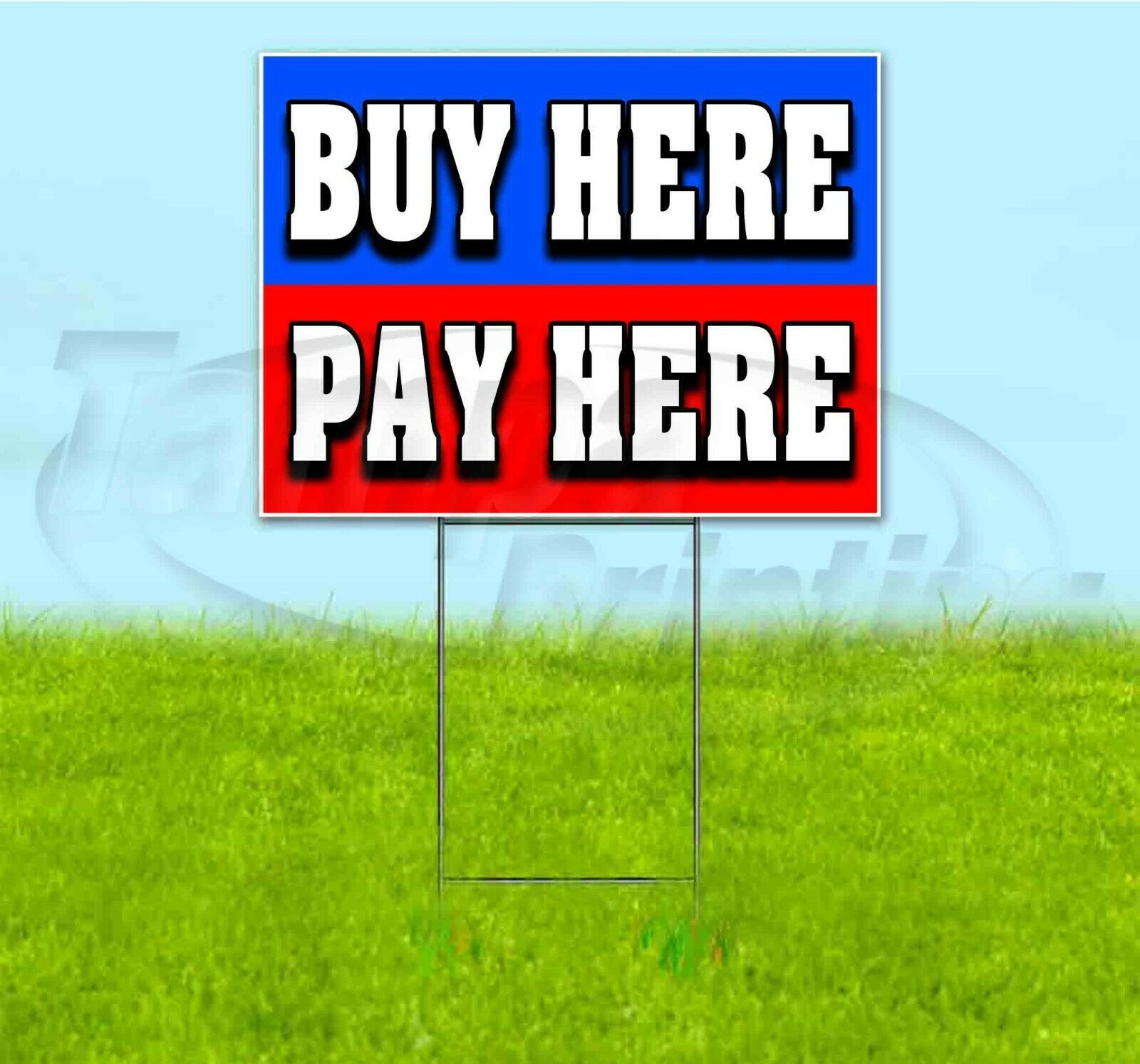 BUY HERE PAY HERE 18x24 Yard Sign WITH STAKE Corrugated Bandit USA ...
