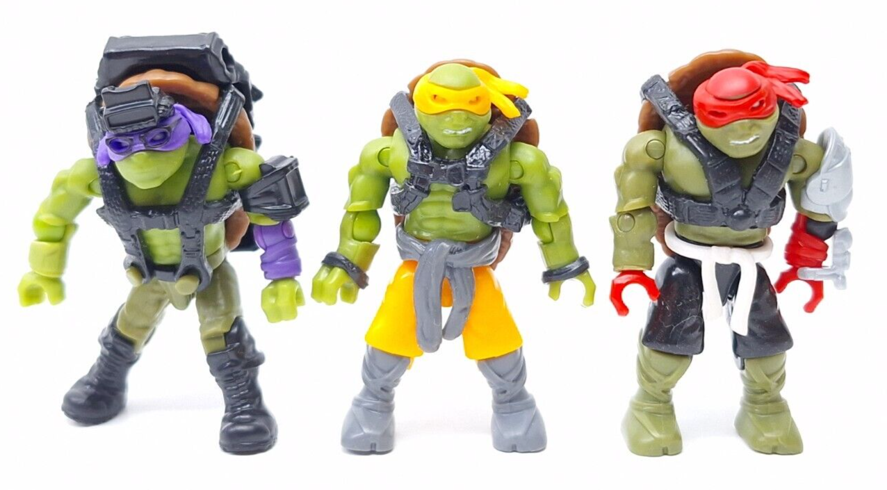 Mega Construx Bloks TMNT Raphael Donatello Michelangelo Lot 3 Figures ...