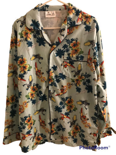 Batman Robin Hawaiian Palm Tree Pajamas Long Sleeve/Pants Size Adult ...