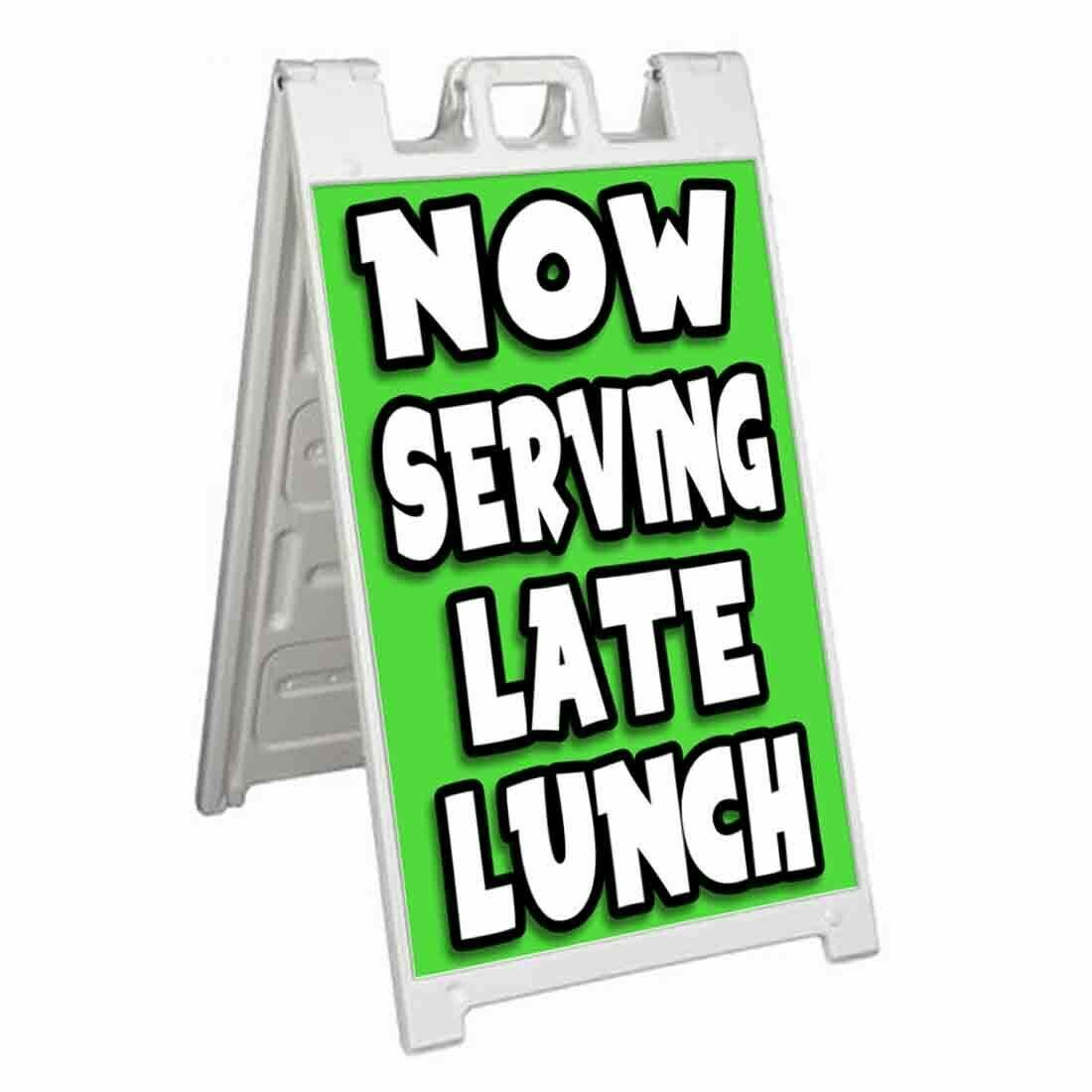 NOW SERVING LATE LUNCH Signicade 24x36 Aframe Sidewalk Sign Banner ...