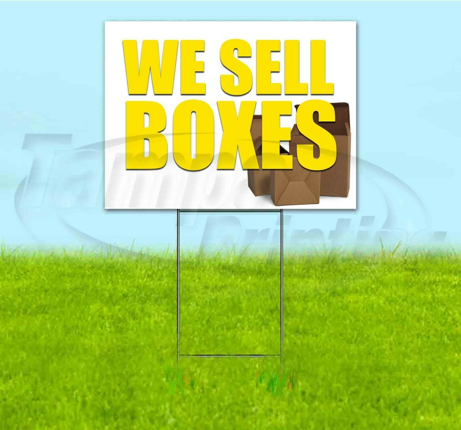 WE SELL BOXES 18x24 Yard Sign WITH STAKE Corrugated Bandit BUSINESS ...