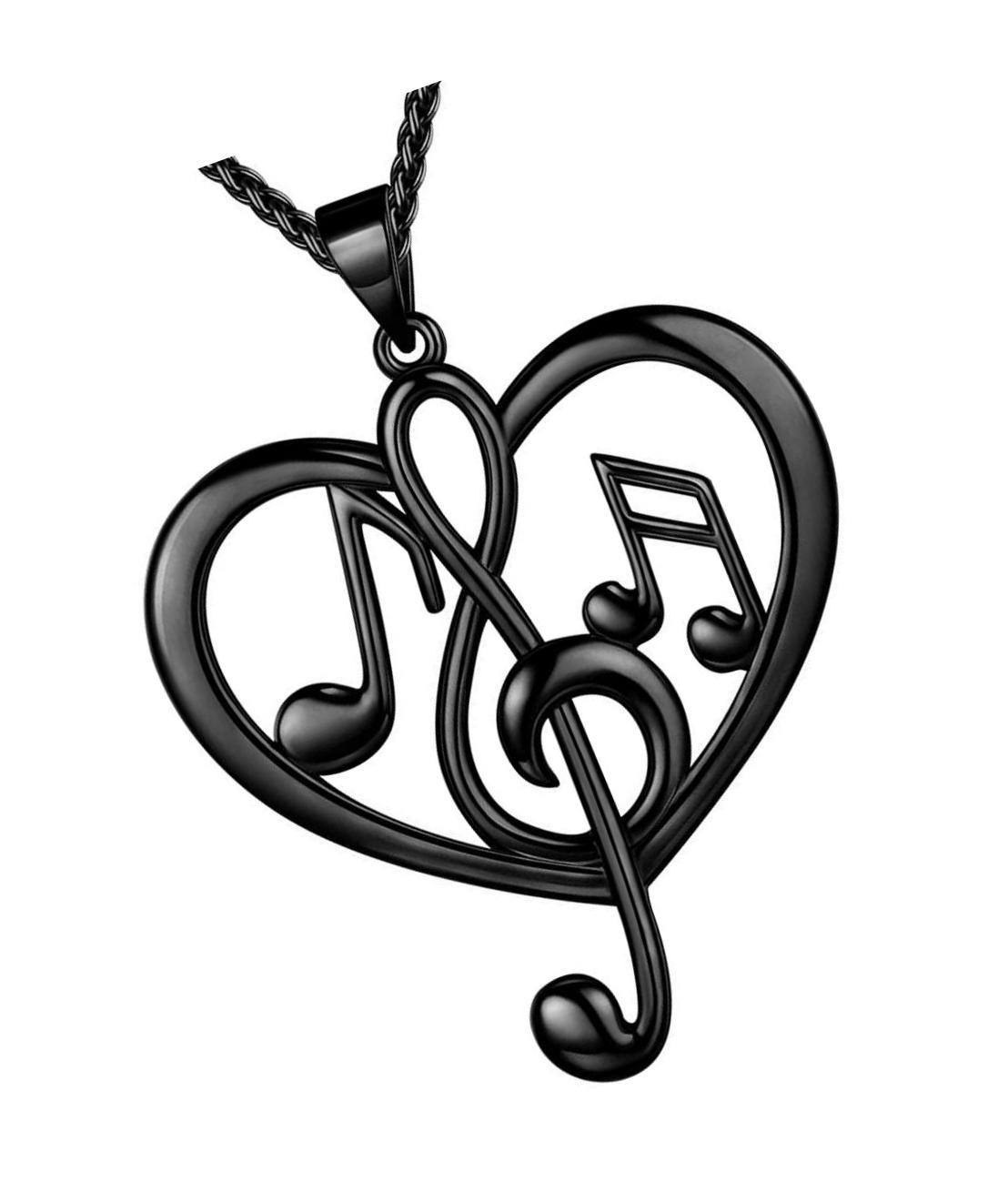 Women's Musical Note Necklace Silver/18K Gold - Necklaces & Pendants