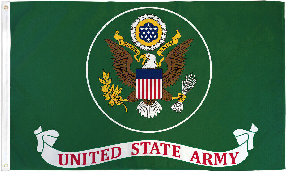 Green US Army Flag 3x5ft United State Army Eagle Seal Flag 100D - Flags