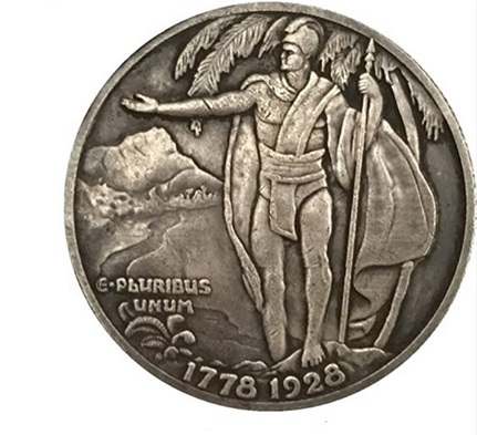 Rare Antique United States 1928 James Cook Silver Color Half Coin ...